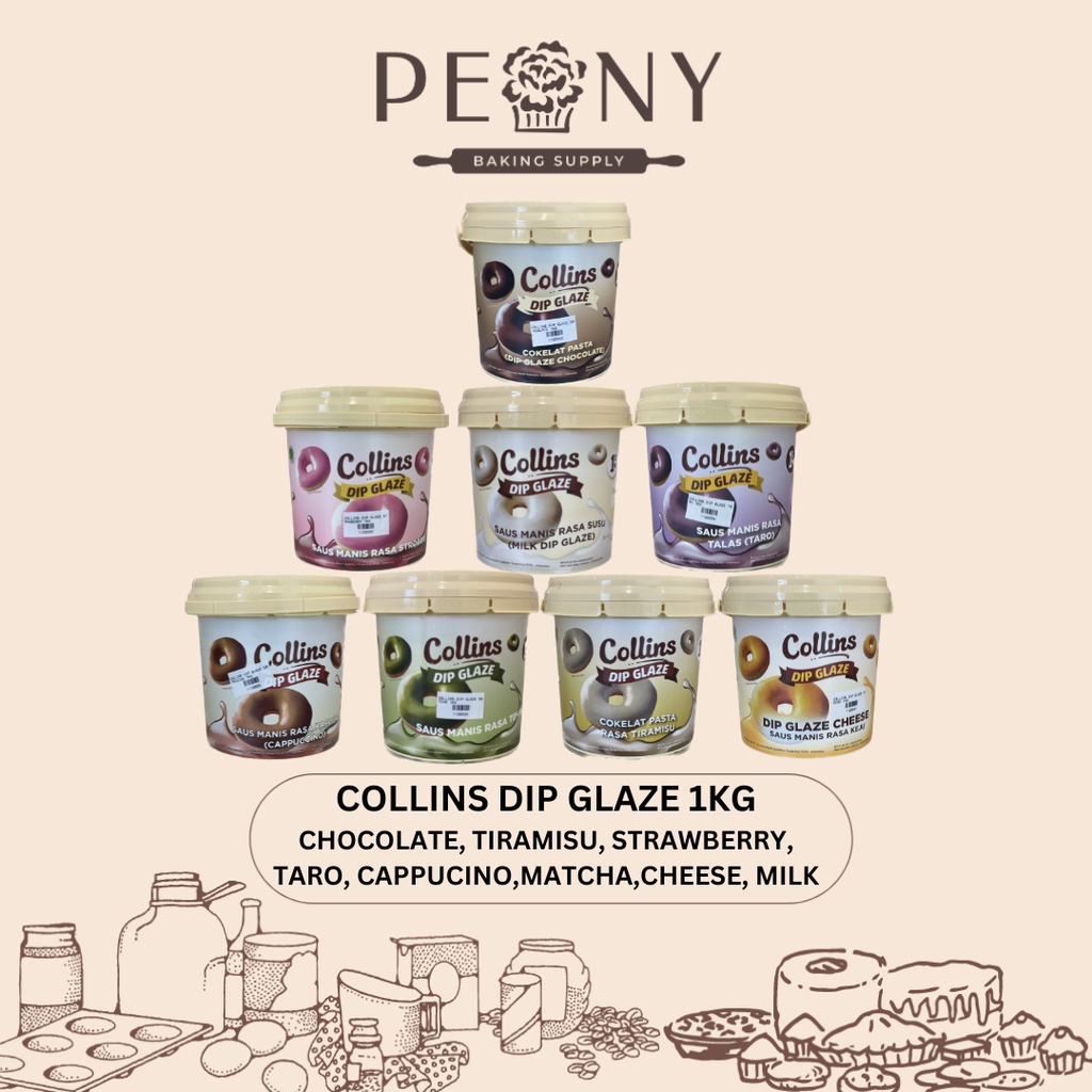 Jual COLLINS DIP GLAZE DONAT ANEKA RASA 1 KG| CHOCOLATE, STRAWBERRY ...