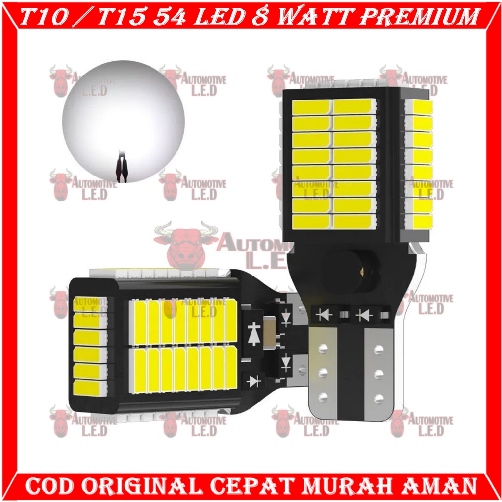 Jual ORIGINAL LAMPU LED T10 54 LED 8 WATT SUPER PREMIUM LED CANBUS ...