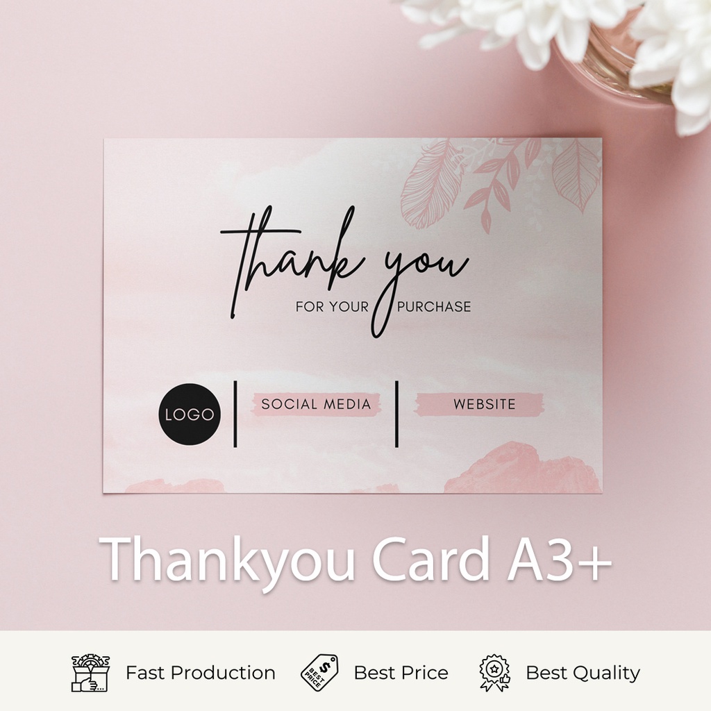 Jual Thank You Card Custom A3+ | Cetak Kartu Ucapan | Print Kartu Ucapan | Kartu Ucapan Terima ...