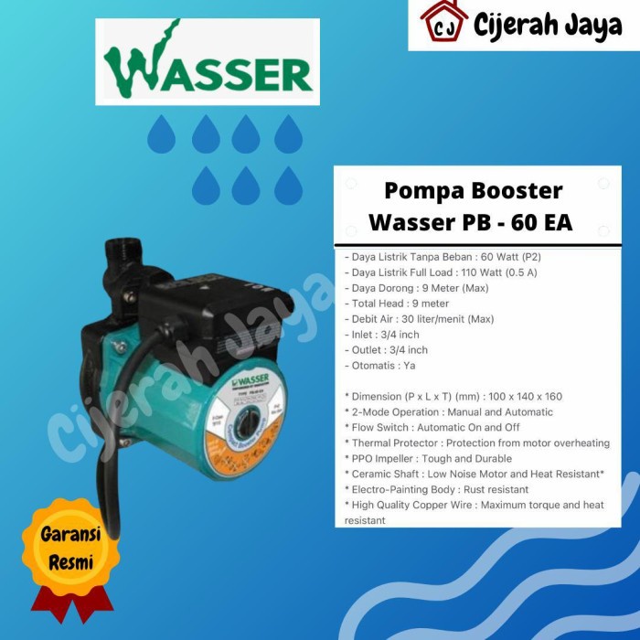 Jual Pompa Booster Wasser Pb 60 Ea (Pb 60Ea) | Shopee Indonesia