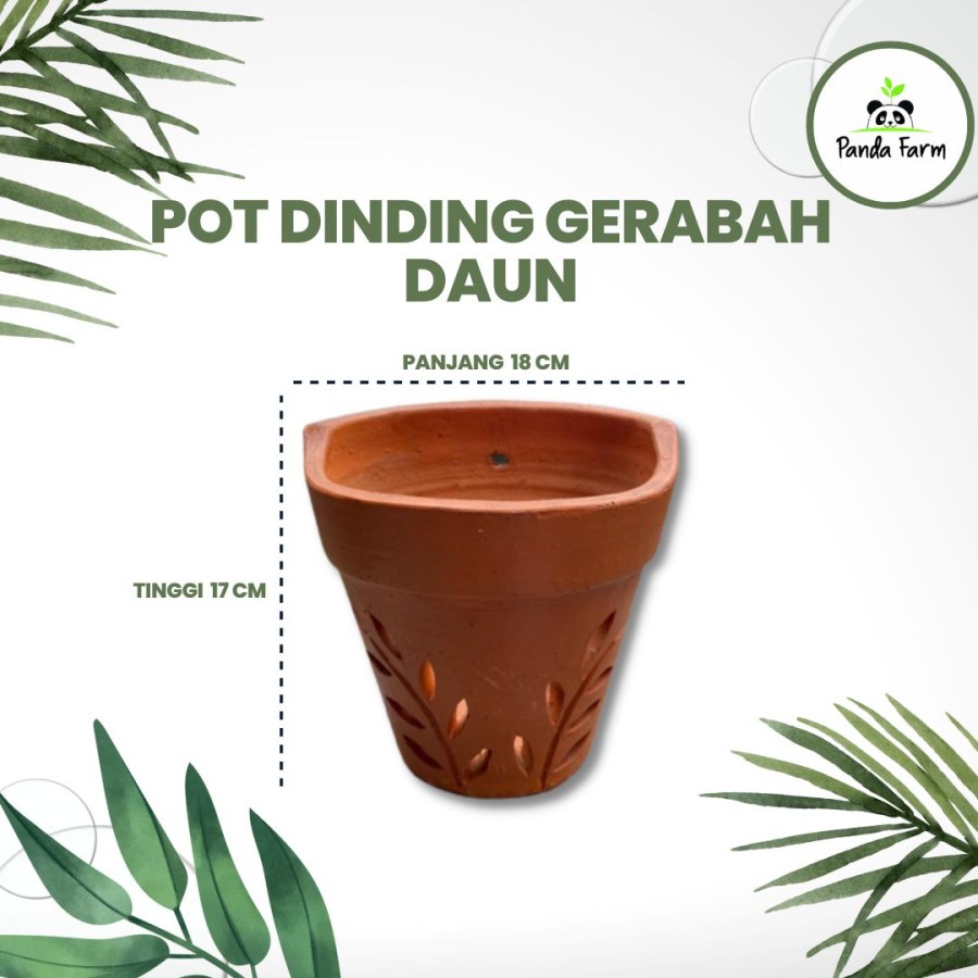 Jual Pot Dinding Gerabah Tanah Liat Motif Daun Terakota | Shopee Indonesia