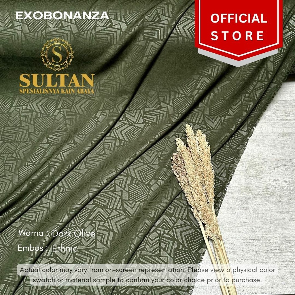 Jual 50CM EMBOS ETHNIC EXO BONANZA DARK OLIVE KAIN ABAYA SULTAN ...