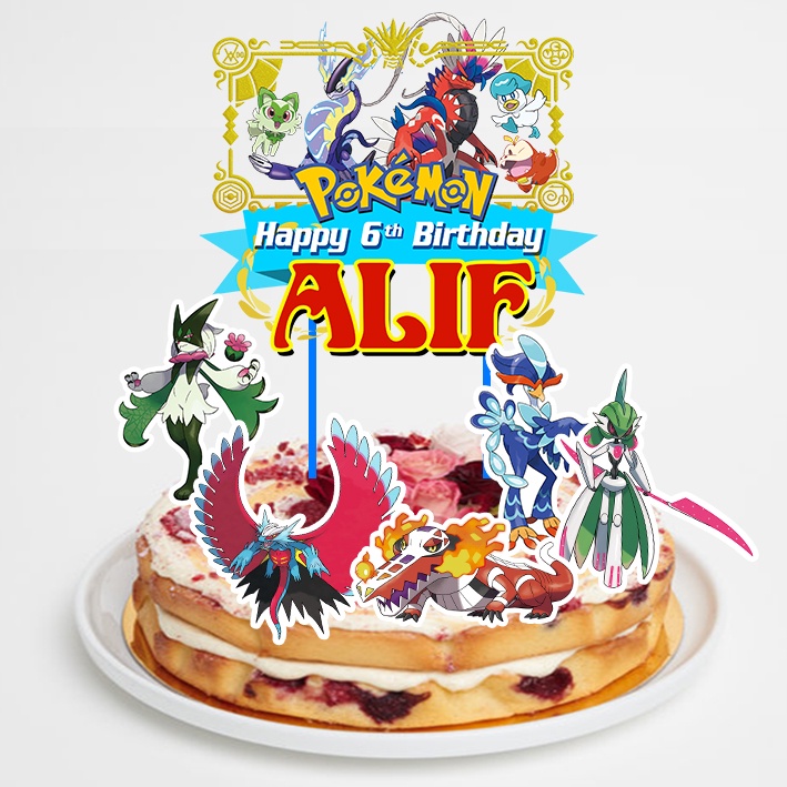 Jual Pokemon Scarlet Violet Topper Cake Birthday / Hiasan Kue Ulang ...