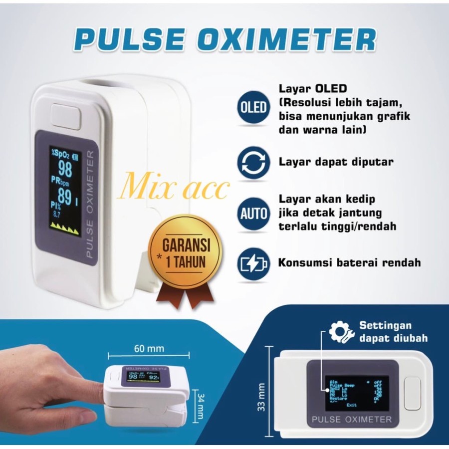 Jual LK89 Fingertip Pulse Oximeter Alat Ukur Kadar Oksigen SpO2 ...