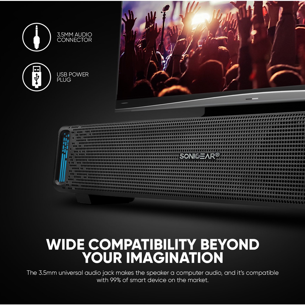 Jual Sonicbar 200P Powerful SoundBar Speakers with Brilliant Light ...