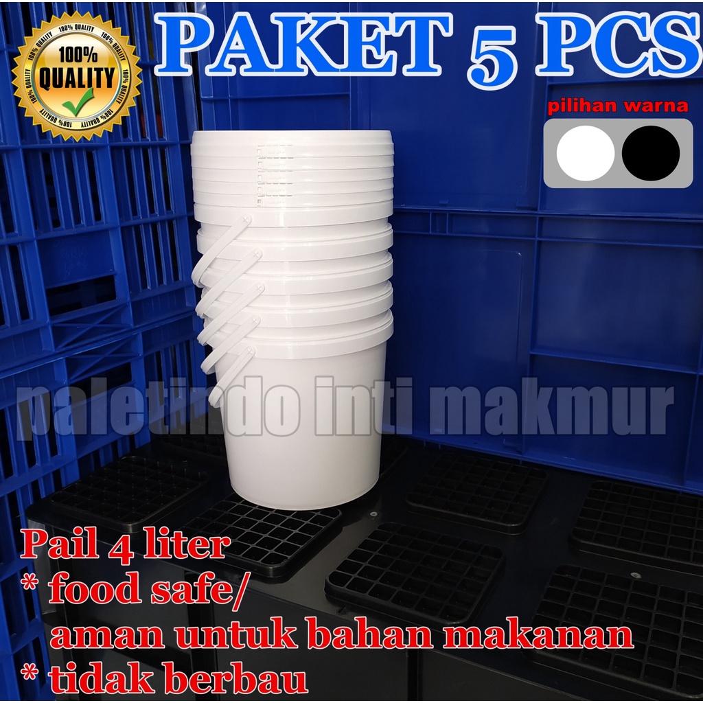 Jual PAKET 5 PCS Ember/ Pail 4 Liter - FOOD SAFE | Shopee Indonesia