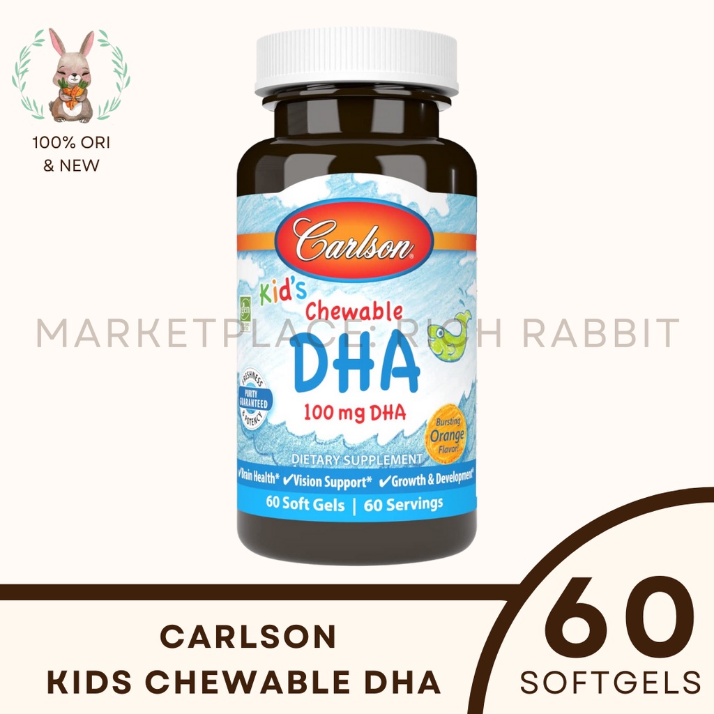 Jual Carlson Kid's Chewable DHA 100mg Omega Kunyah Fish Oil Minyak Ikan ...
