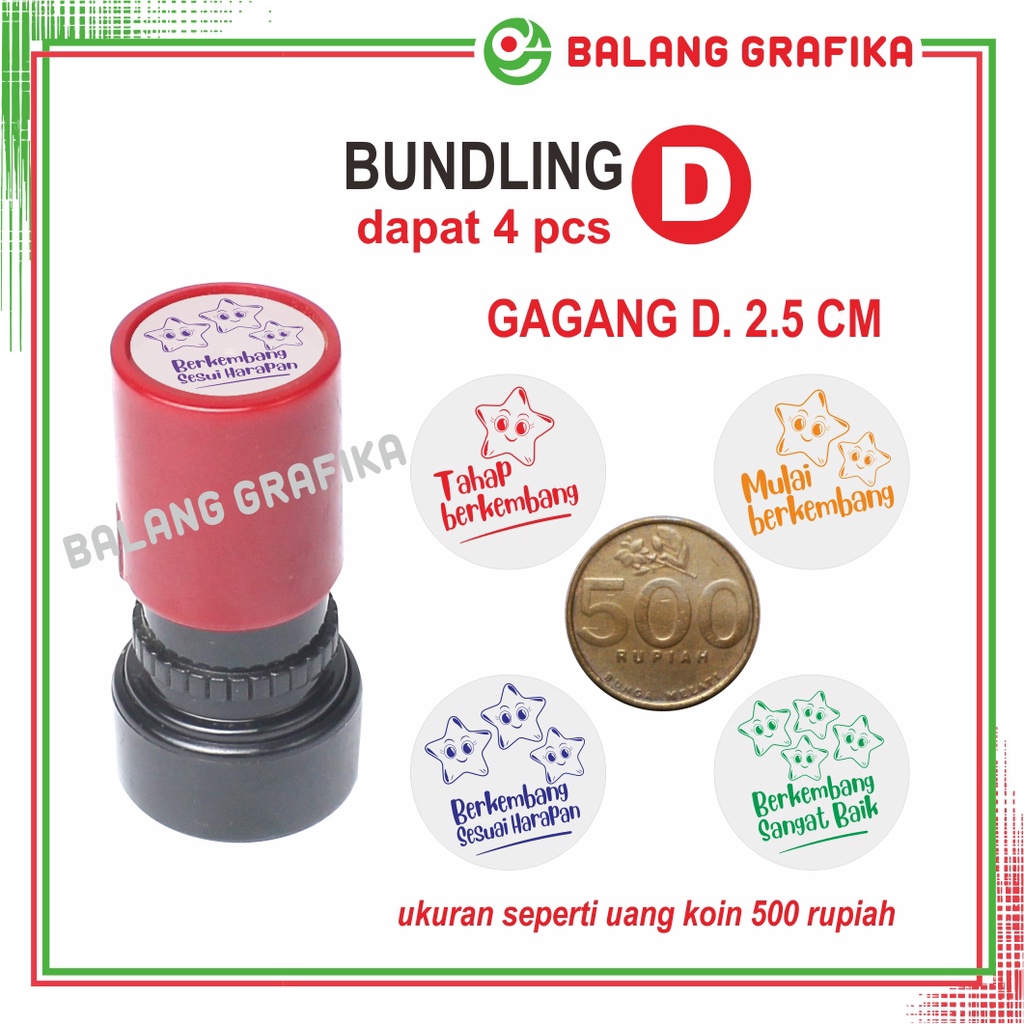 Jual Stempel Penilaian Anak TK Paud Stampel Nilai Bintang Cap Karakter ...