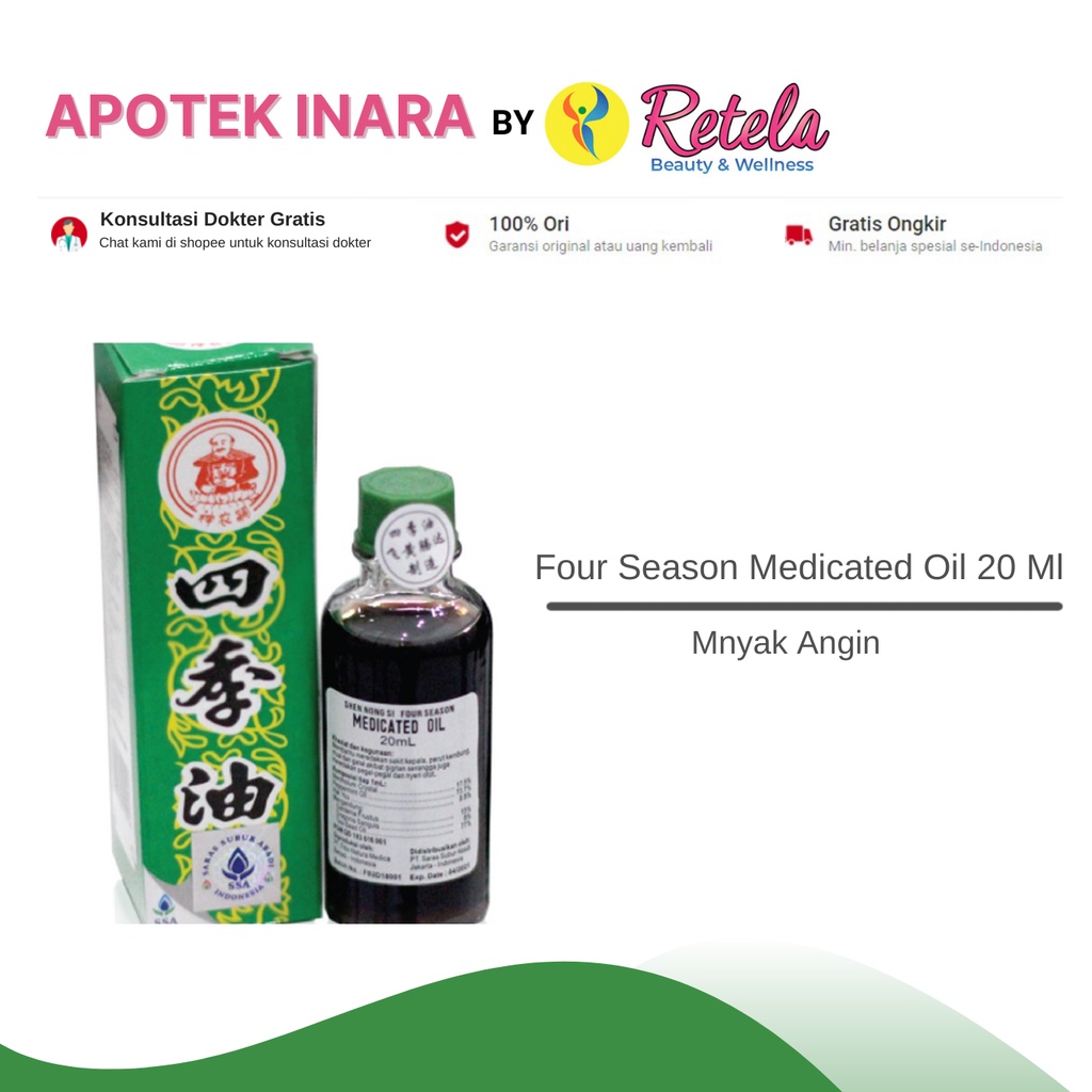 Jual MEDICATED OIL FOUR SEASON 12ML | Shopee Indonesia