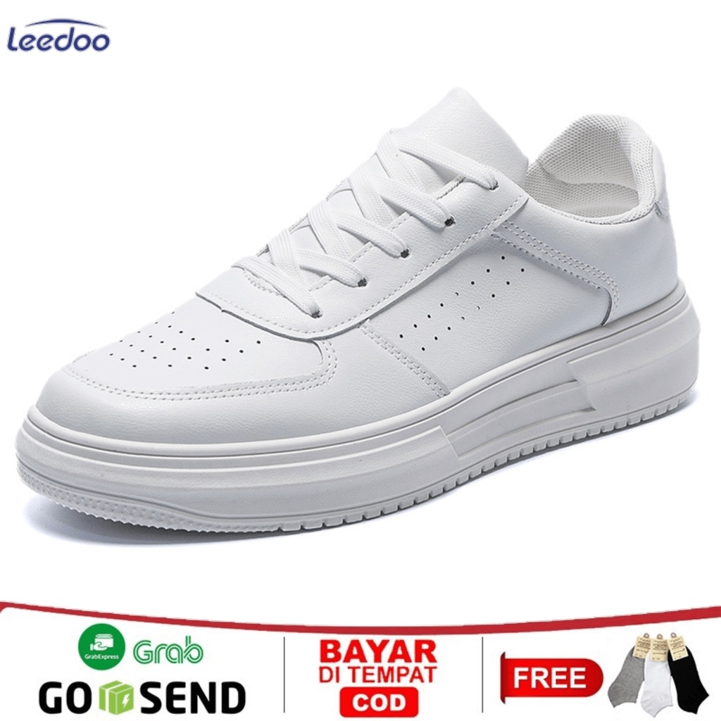 Jual Leedoo Sepatu Sneakers Pria Putih Casual Tali Kekinian Sepatu Pria Dewasa White Shoes MC427 ...