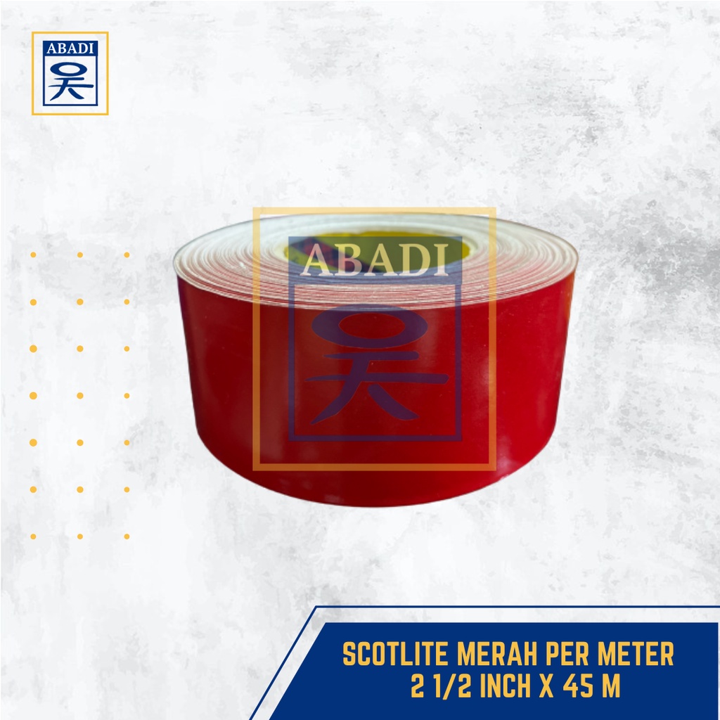 Jual SCOTLITE MERAH PER METER 2 1/2 INCH X 45 M 3M | Shopee Indonesia