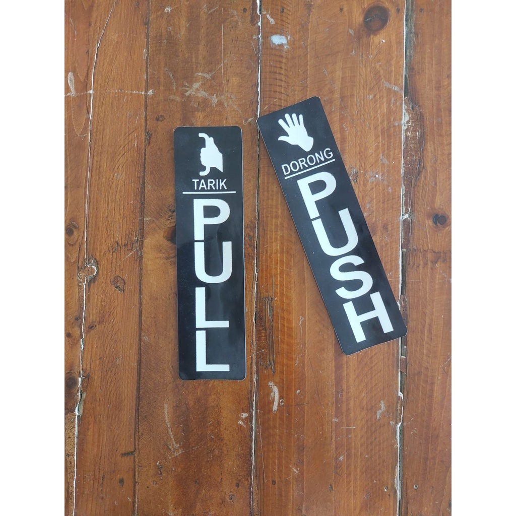 Jual STIKER TANDA PUSH DAN PULL PINTU CAFE, KLINIK, KANTOR MERAH ...