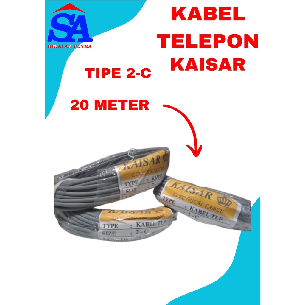 Jual KABEL TELEPON KAISAR TIPE 2-C PANJANG 15 METER / KABEL /KABEL ...