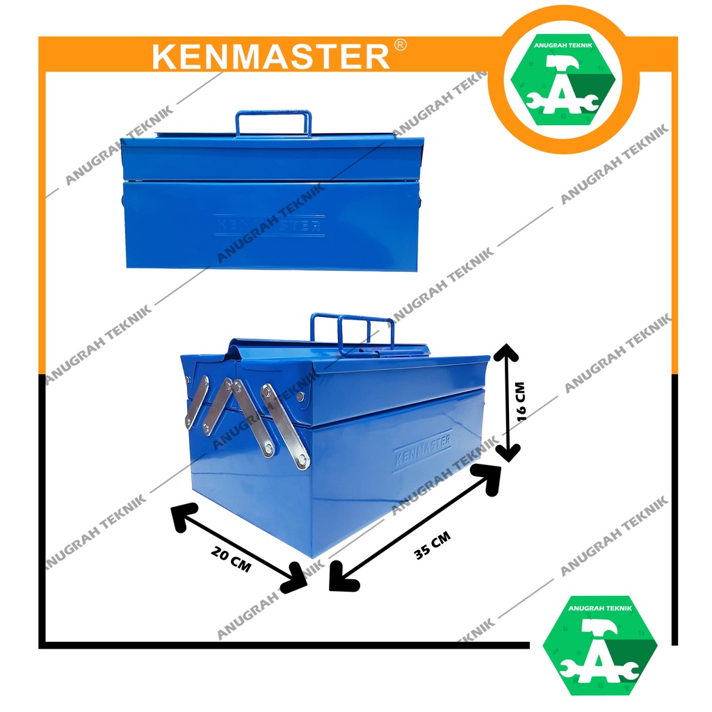 Jual Kenmaster Tool Box Besi 2 Susun Kotak perkakas Ukuran 35 x 20 x 16 ...
