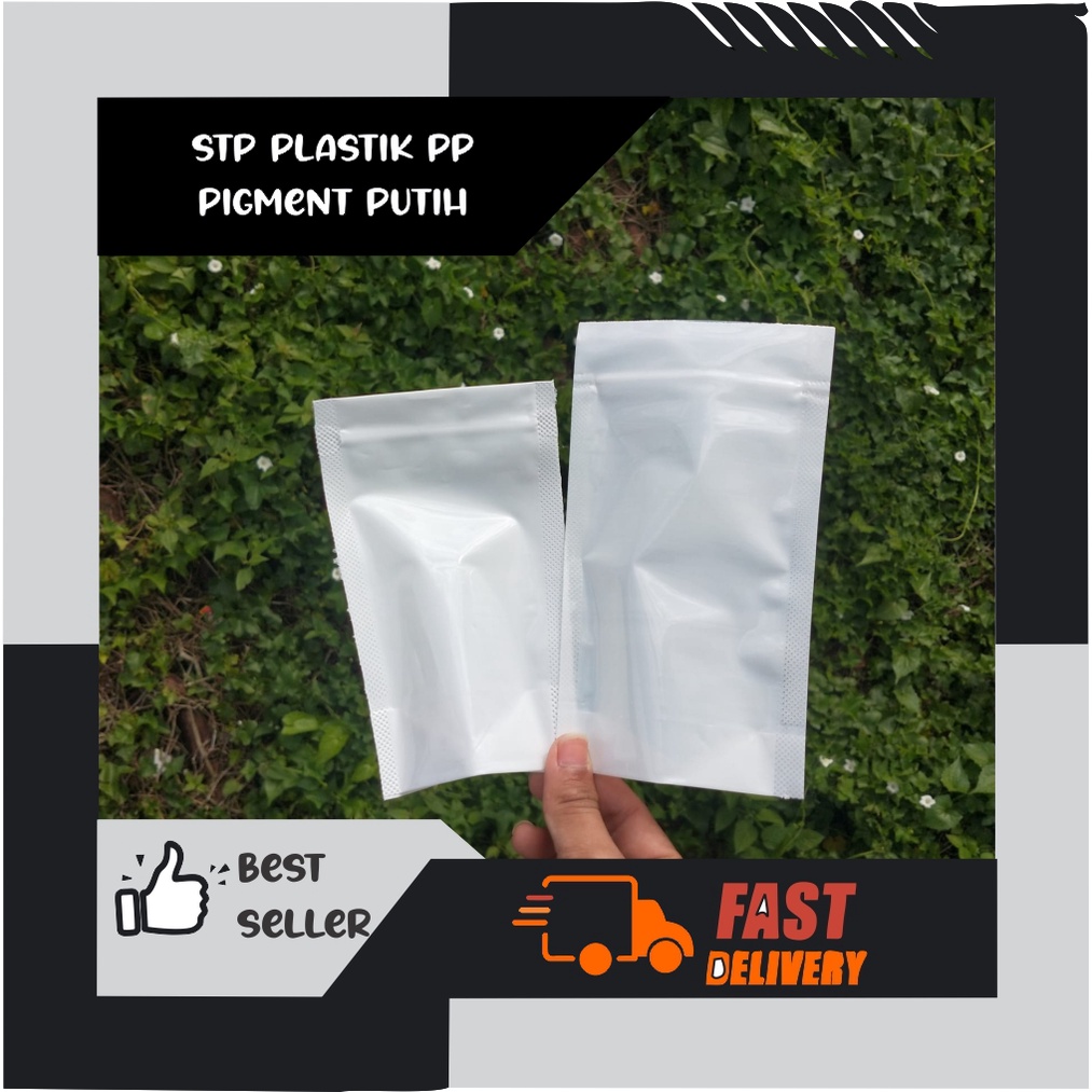 Jual (50pcs) Plastik Standing Pouch Pigment Putih Double Seal ...