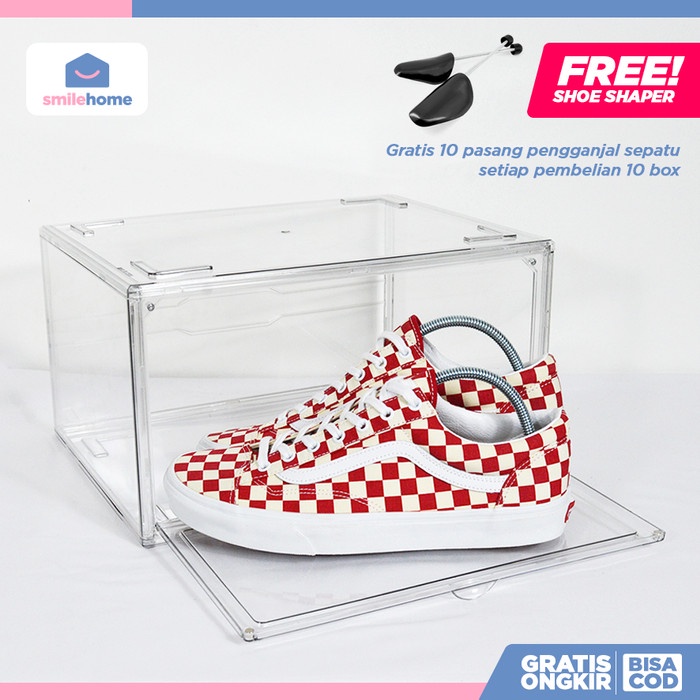 Jual Kotak Sepatu Akrilik Full Transaparan Shoe Box Display Bening 074 ...