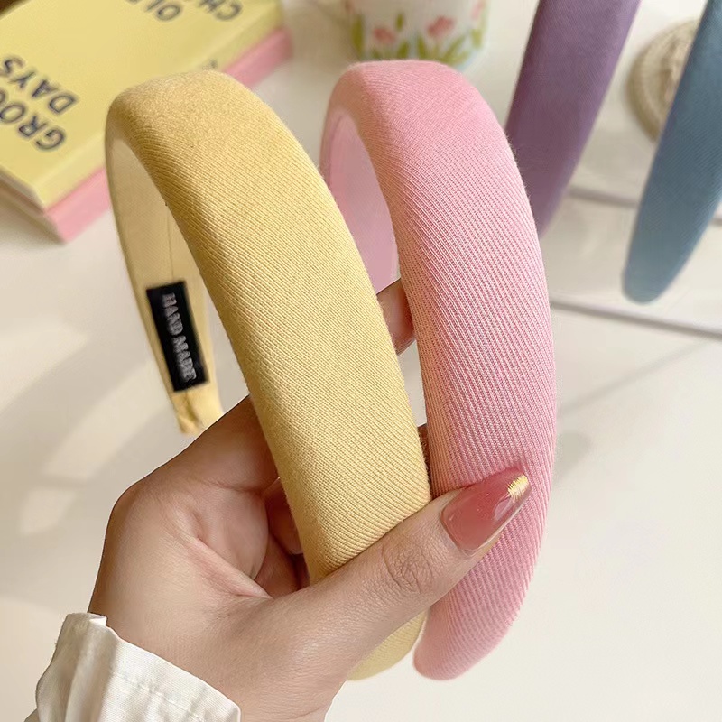 Jual Bando Kain Tebal Wanita Headband Cloud Polos Lebar Empuk - Bandana ...