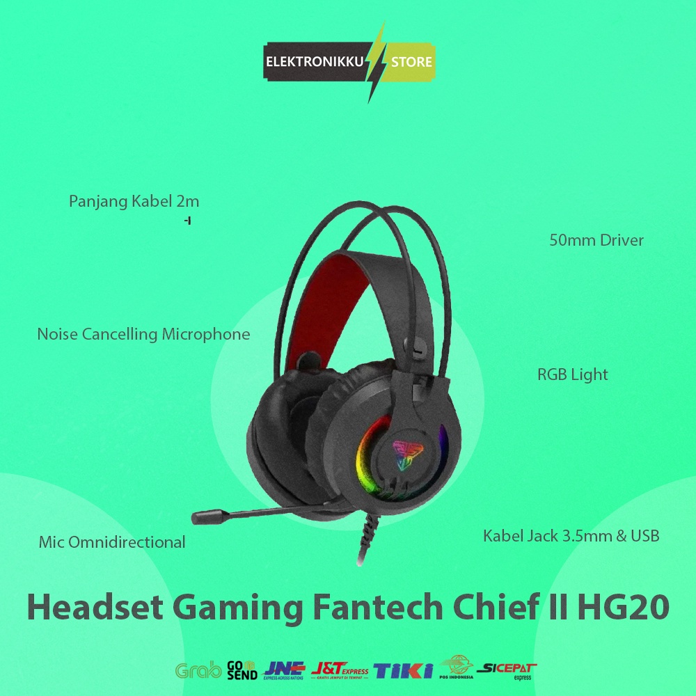Jual Headset Fantech Chief II HG20 Gaming Headphone Komputer PC Laptop ...