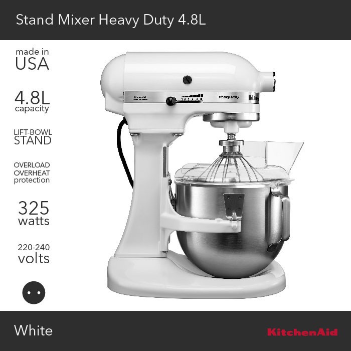 Jual KitchenAid Stand Mixer Heavy Duty 4,8L White - 5KPM50EWH ORIGINAL ...