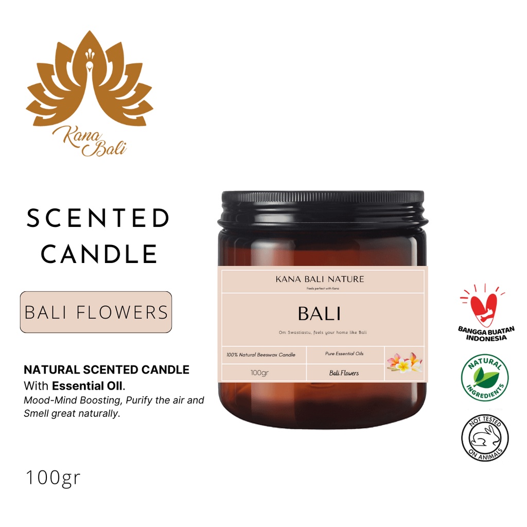 Jual Kana Bali Bali Flowers Beeswax Scented Candle Jar - Lilin ...