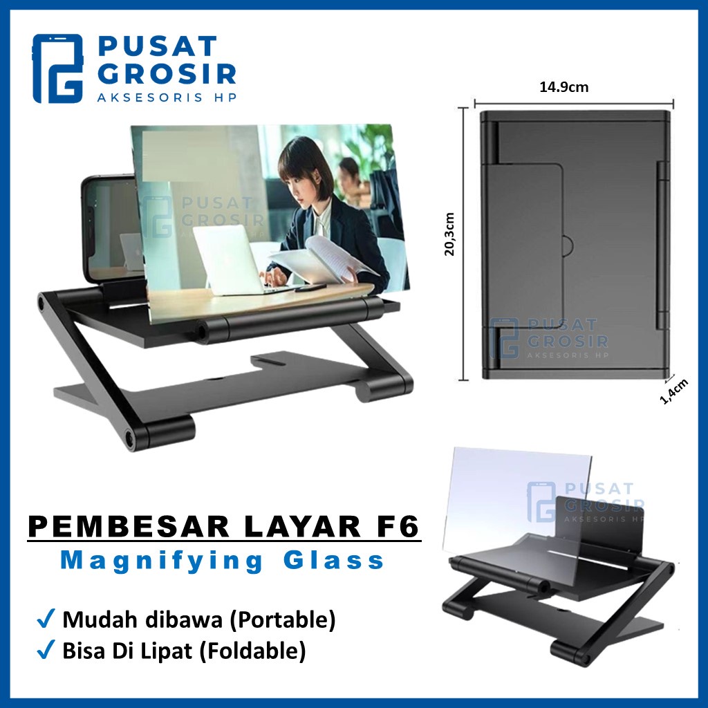 Jual Kaca pembesar Layar hp F6 F-6 screen amplifier magnifying glass enlarged screen mobile ...
