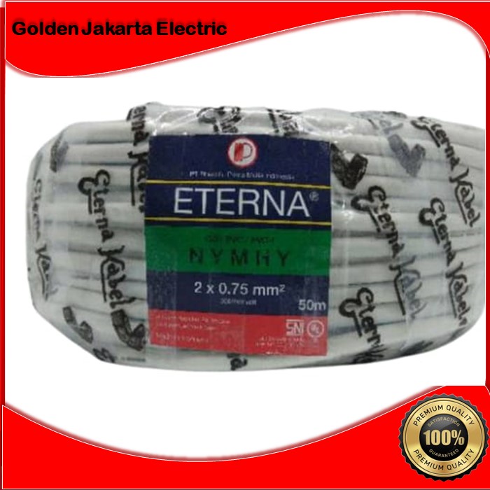 Jual Kabel Listrik Eterna NYMHYO Kabel Serabut 2x0,75mm Tembaga Kuningan SNI (Permeter) | Shopee ...