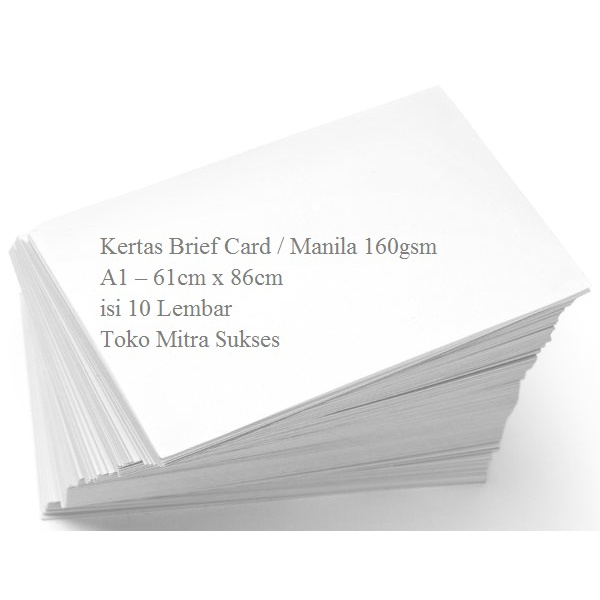 Jual Kertas Brief Card - BC - Kertas Manila 160gram A1 isi 10 Lembar ...