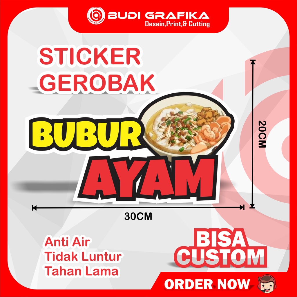 Jual Sticker Gerobak Bubur Ayam | Shopee Indonesia
