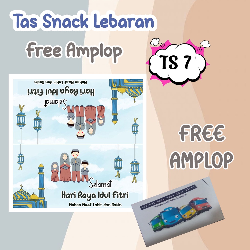 Jual Tas Snack Lebaran Free Amplop / Label Snack Idul Fitri / SET TAS ...