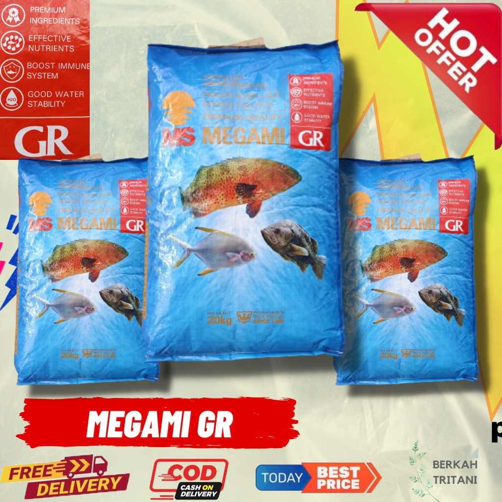 Jual MEGAMI GR 5Kg Pakan Sinking Pelet Ikan Kerapu Ikan Laut Ikan ...