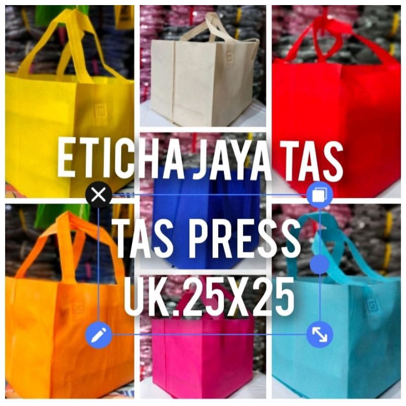 Jual tas spun bond press 25x25/goodie bag 25/tas press box 25x25 per ...
