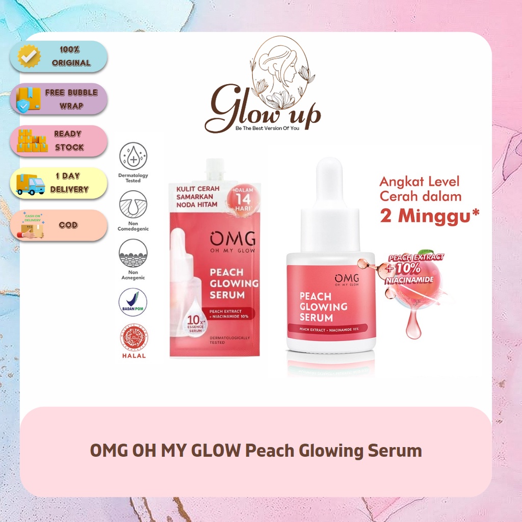 Jual OMG OH MY GLOW PEACH GLOWING SERUM | Shopee Indonesia