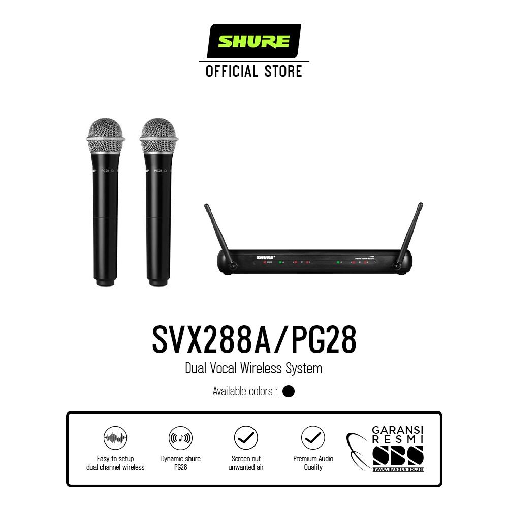 Jual Shure SVX288A/PG28 Dual Vocal Wireless System | Shopee Indonesia