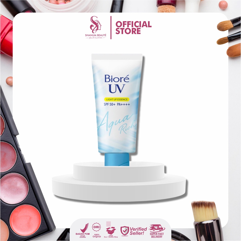 Jual Biore UV Aqua Rich Sunscreen Glowing Natural Light Up Essence SPF ...