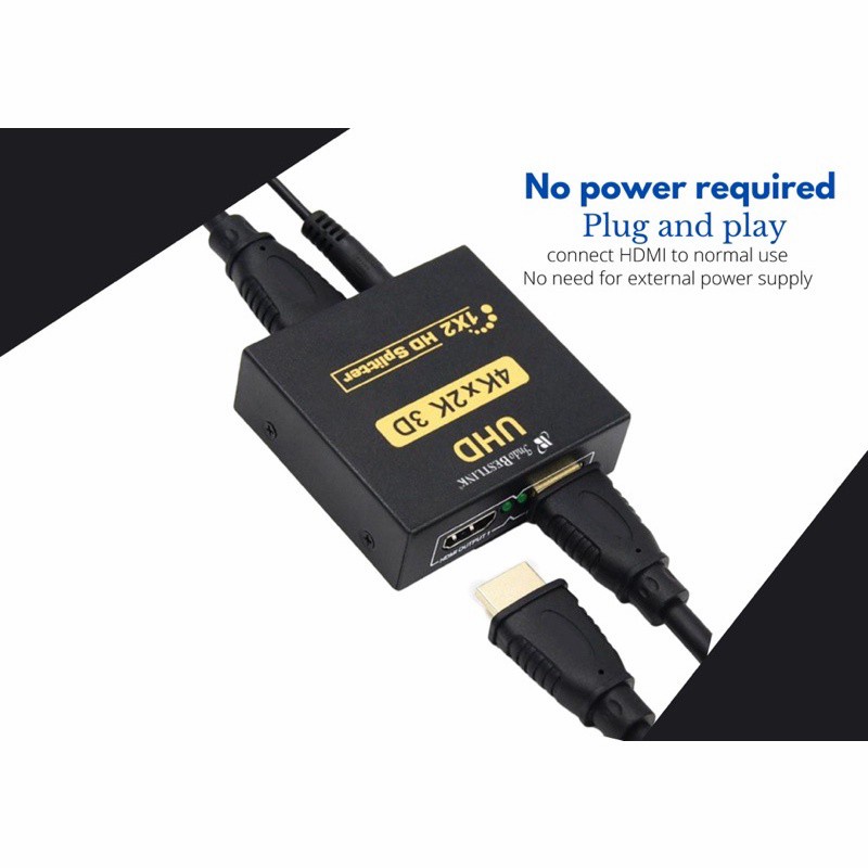 Jual Hdmi Splitter 2 Port /HDMI Splitter HD Split Box 1 Input 2 Output ...