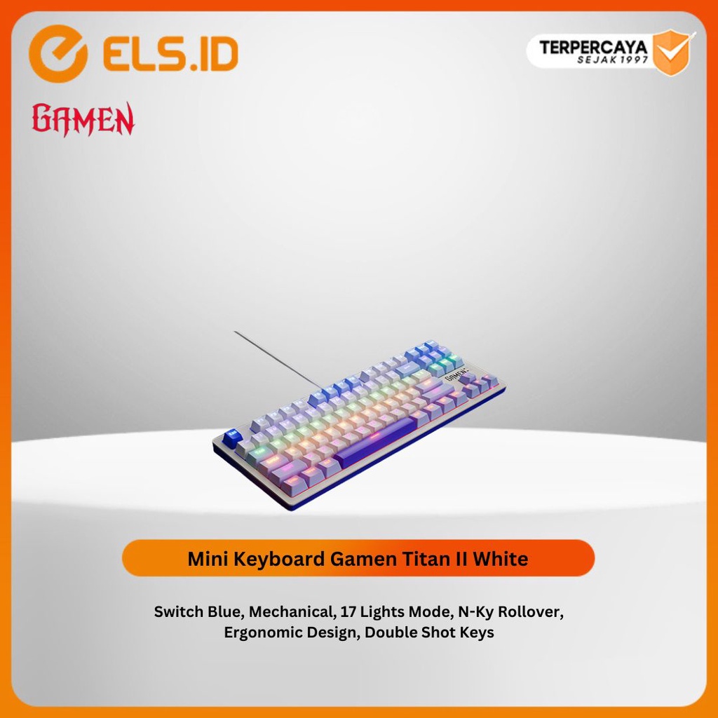 Jual Keyboard Gamen Titan II White (Switch Blue) | Shopee Indonesia