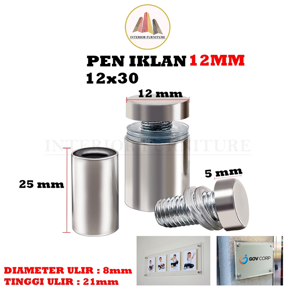 Jual PEN IKLAN Stainless 12 x 20 / 12 x 22 / 12 x 25/ 12 x 30 Baut ...