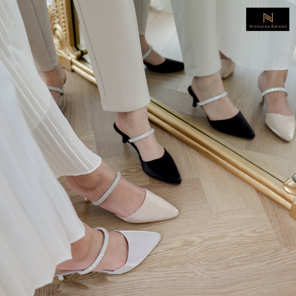 Jual Nicholas Edison Sandal Heel Alanis Sandal Pumps Slip on Mewah ...