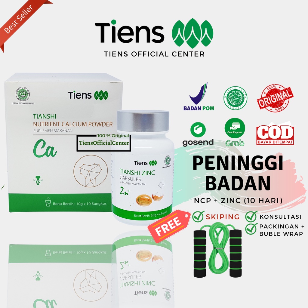 Jual Obat Peninggi Badan Tiens Tianshi Nutrient Calsium Powder dan Zinc ...