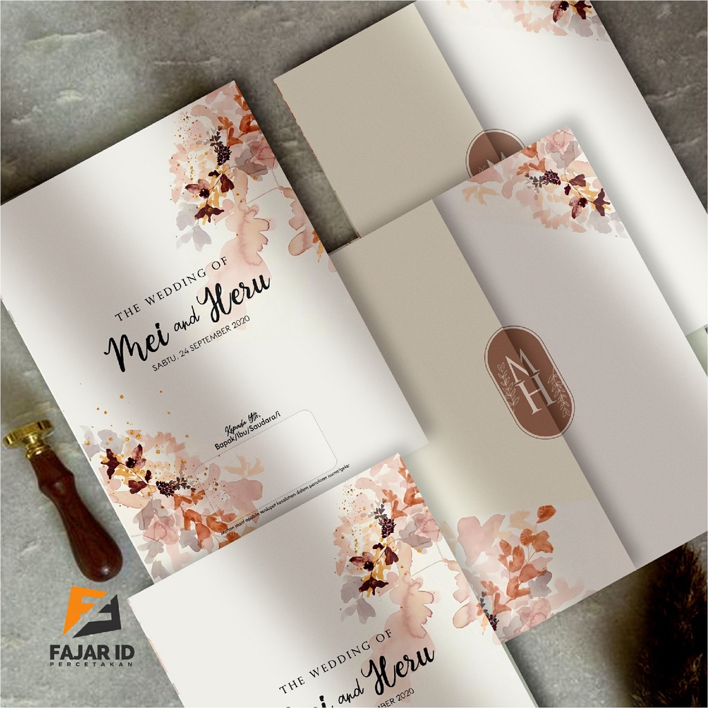 Jual Undangan Pernikahan Khitan Aqiqah Rustik Aesthetic Elegan Simple ...