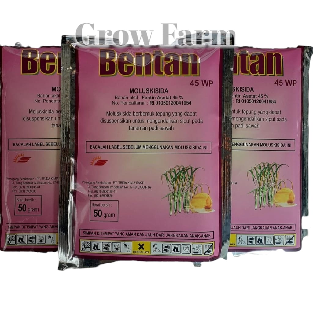Jual Bentan 45WP 50 gram Moluksida Racun Siput Keong insektisida ...