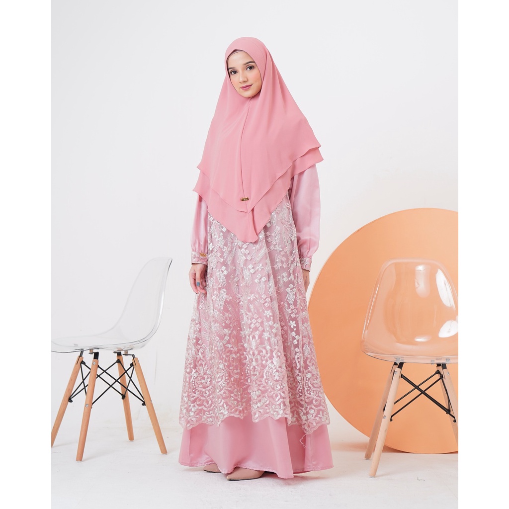 Jual GAMIS PESTA TERBARU GAMIS WISUDA FULL BRUKAT BAHAN GLOWSY PREMIUM ...