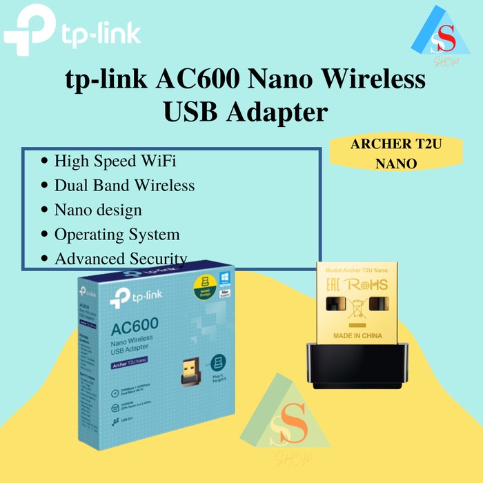 Jual TP-Link Archer T2U Nano AC600 Nano Wireless USB Adapter | Shopee ...