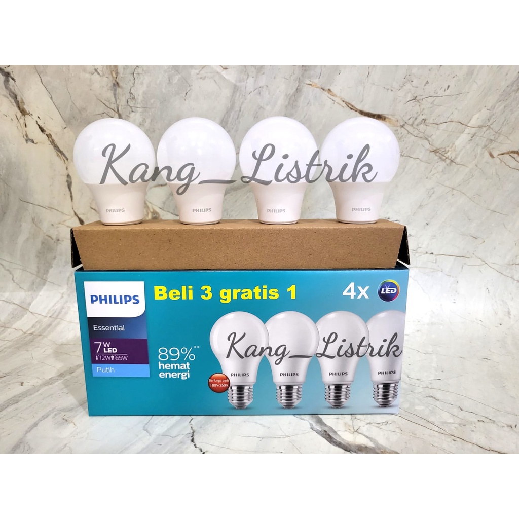 Jual Lampu LED Paket PHILIPS Essential 7W Beli 3 Gratis 1 | Shopee ...