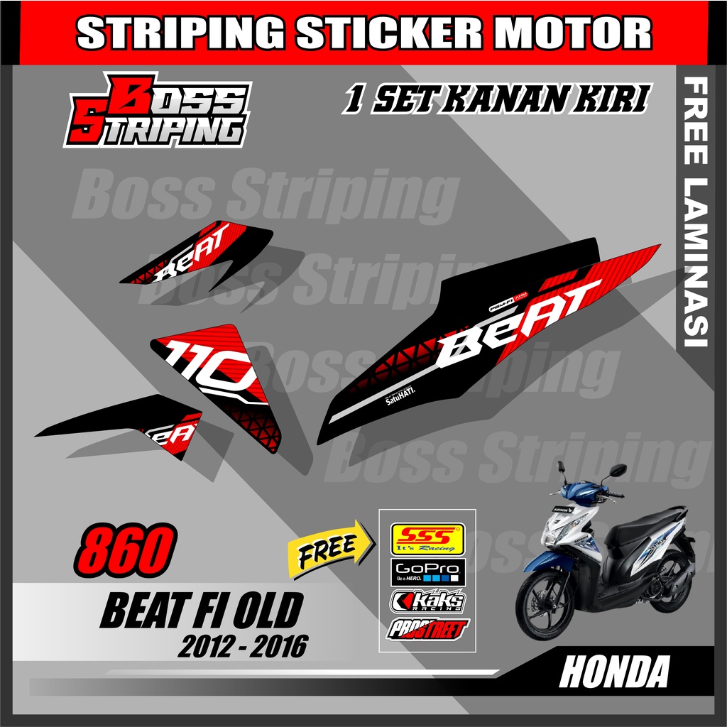 Jual Striping setiker stiker sticker Motor Beat Fi (M860) 2012 2013 ...