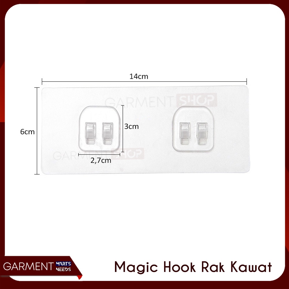 Jual MHOOK - Gantungan Tempel Magic Hook Cadangan Stiker Lem Dinding Transparan Laci Pigura Jam ...