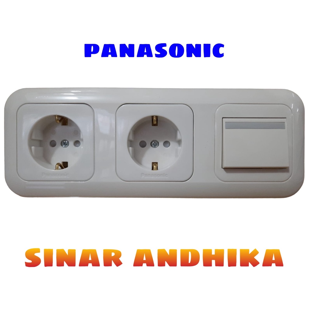 Jual STOP KONTAK DOUBLE (CP) + SAKLAR ENGKEL LEBAR HOTEL PANASONIC WEJ ...