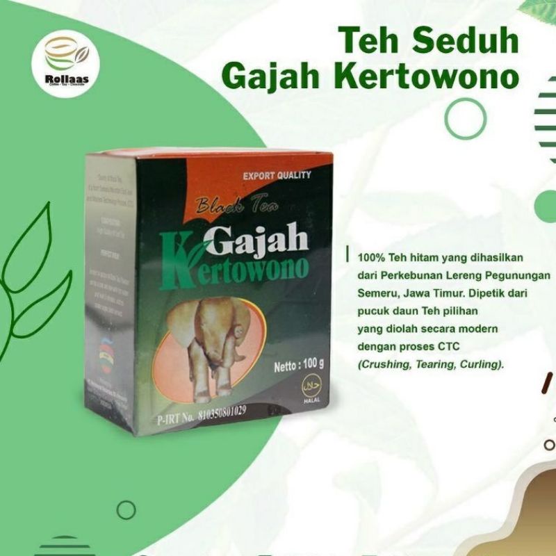 Jual Teh Tubruk Gajah Original Kertowono 100 gr - Teh Seduh Jawa Timur ...