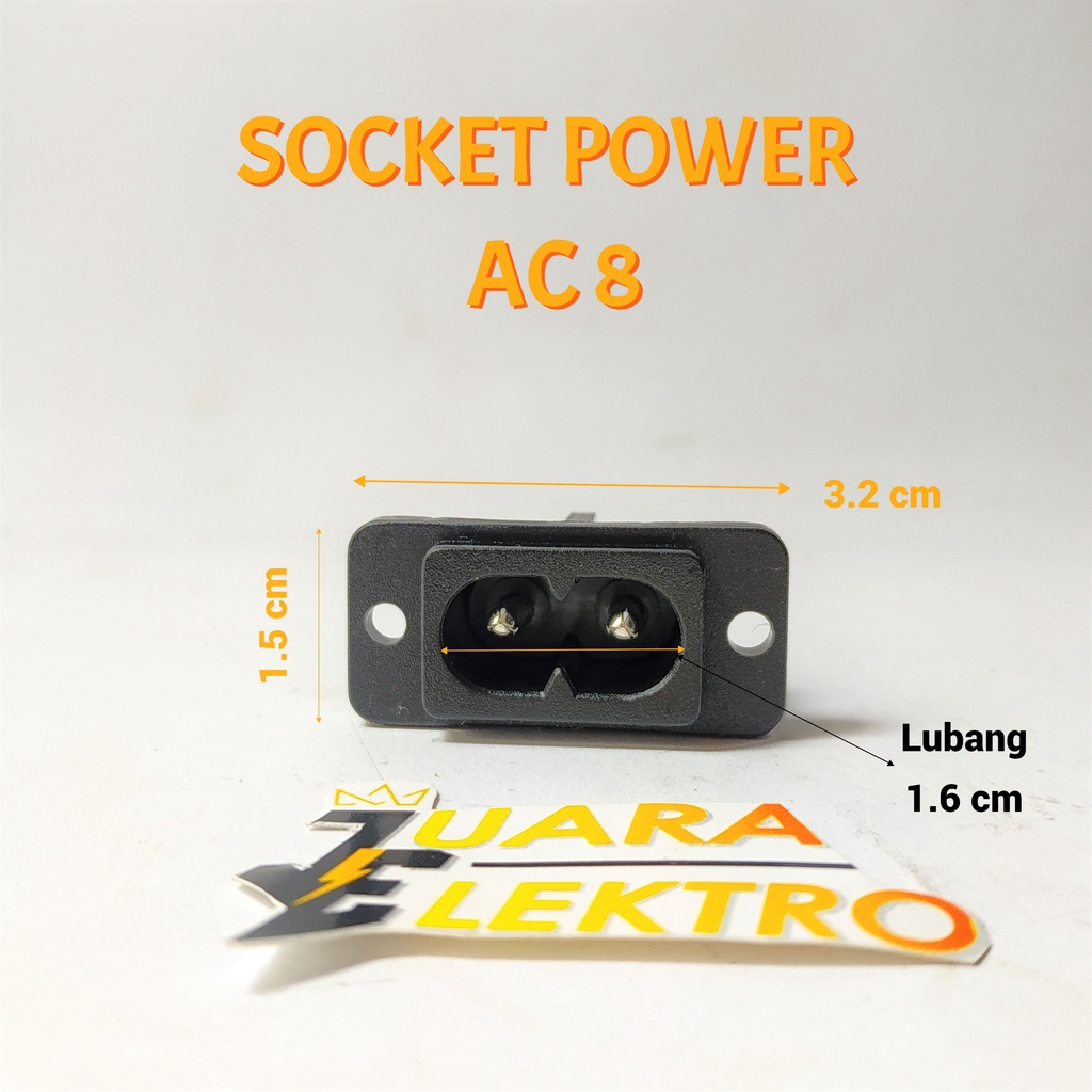 Jual SOCKET POWER AC TAPE ANGKA 8 | Socket Untuk Kabel Power AC Angka 8 | Shopee Indonesia