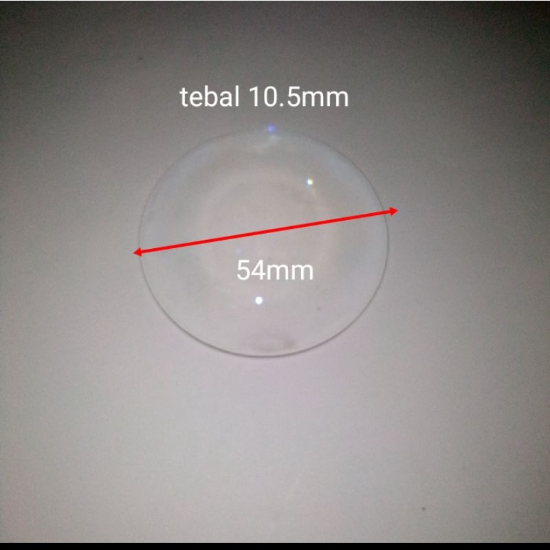 Jual LENSA CEMBUNG DATAR KACA PROYEKTOR DIAMETER 54mm TEBAL 10.5mm ...